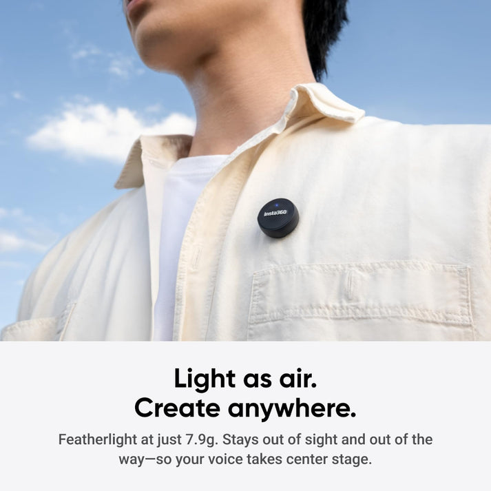 Insta360 Mic Air| 7.9g Ultra Lightweight Compact Transmitter, 10 Hrs ...